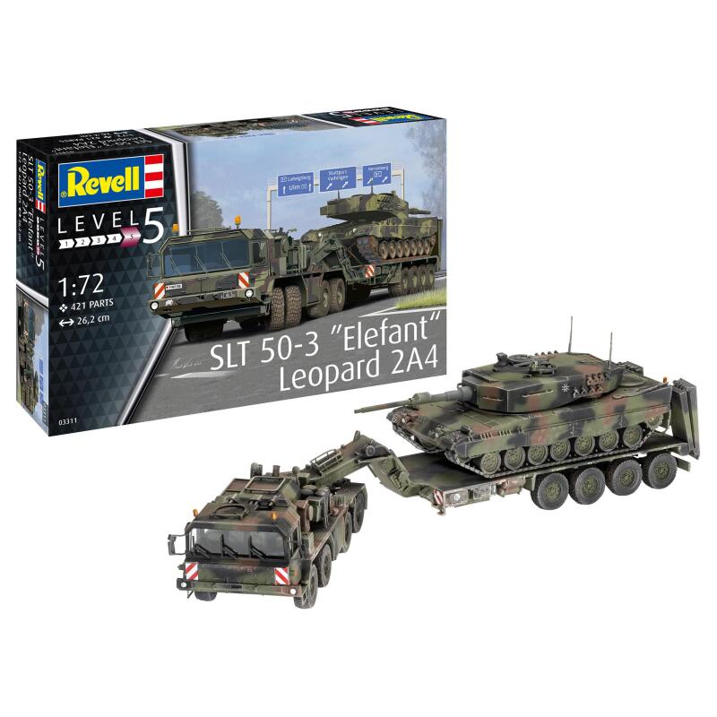 Revell REV-03311 SLT 50-3" Elefant und Leopard 2A4, 1:72 Toys, - Mode